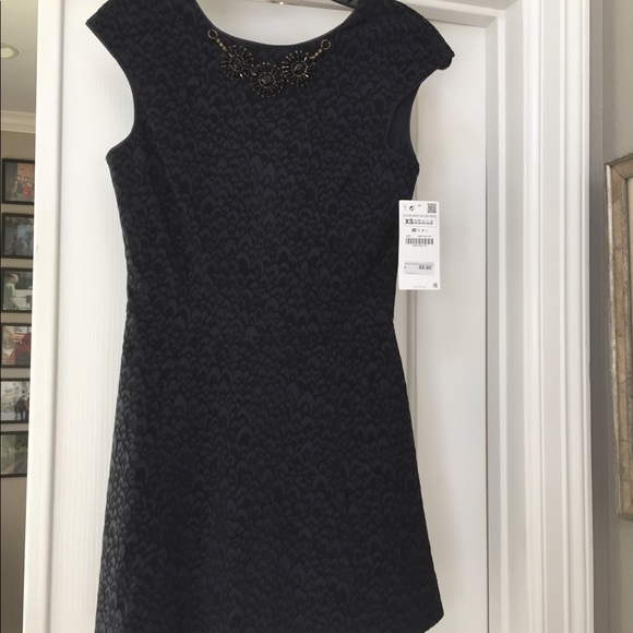 Zara | Other | Zara Navy And Black Dress | Poshmark
